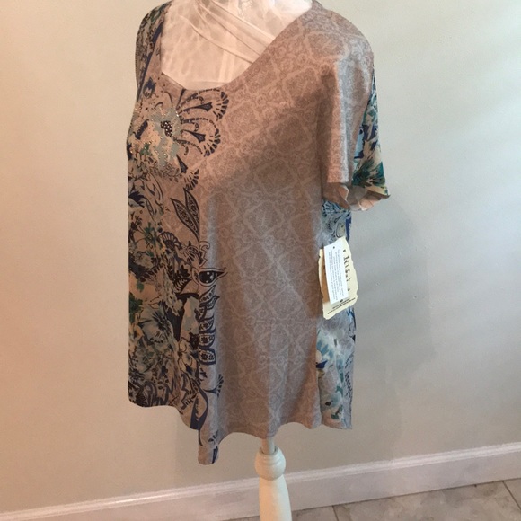 ONE WORLD | Tops | Nwt One World Gray Embellished Blouse Pxl | Poshmark